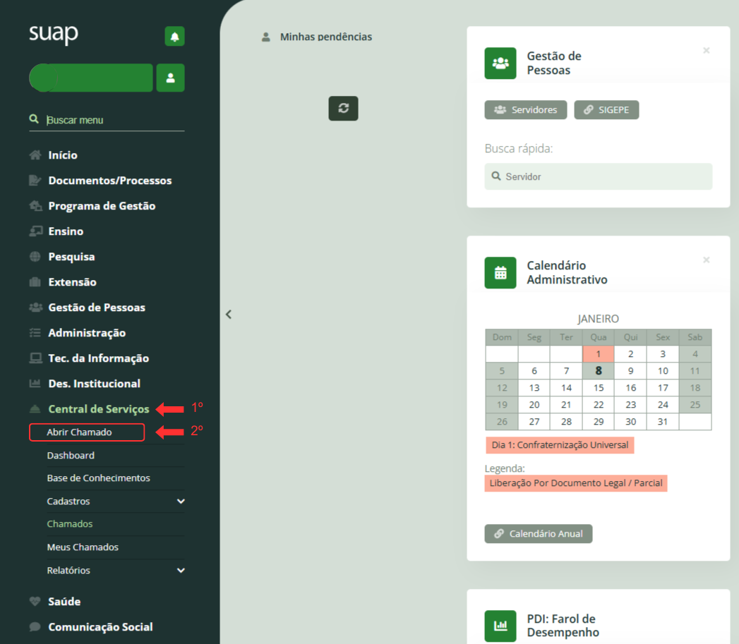 Como abrir um chamado no SUAP | Wiki.js